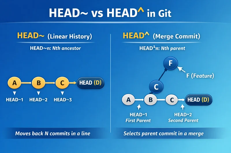 Git HEAD Explained (HEAD~ vs HEAD^ vs HEAD@{} with Examples) | GoLinuxCloud