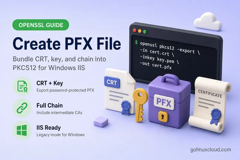OpenSSL Create PFX from CRT and KEY (With Chain & Password)