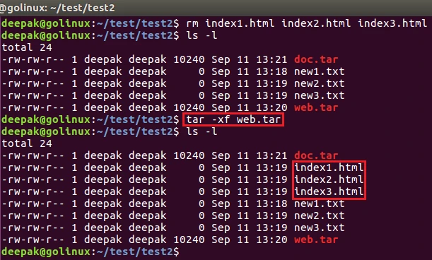 15+ tar command examples in Linux [Cheat Sheet] | GoLinuxCloud