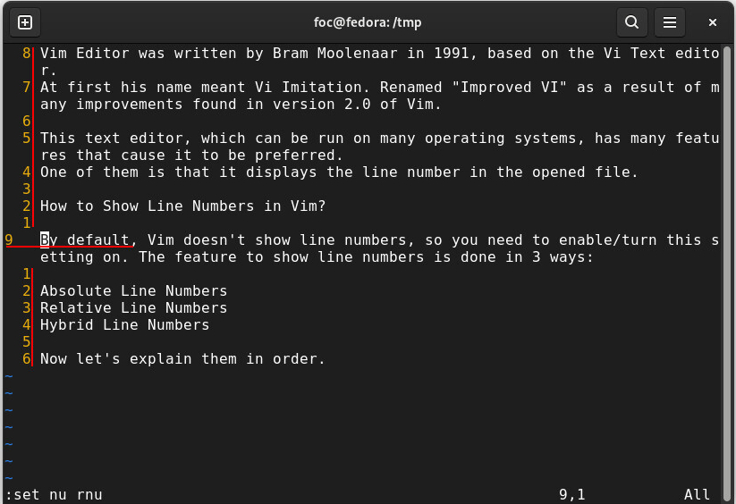 Show Line Numbers In Vim Absolute Relative Hybrid GoLinuxCloud